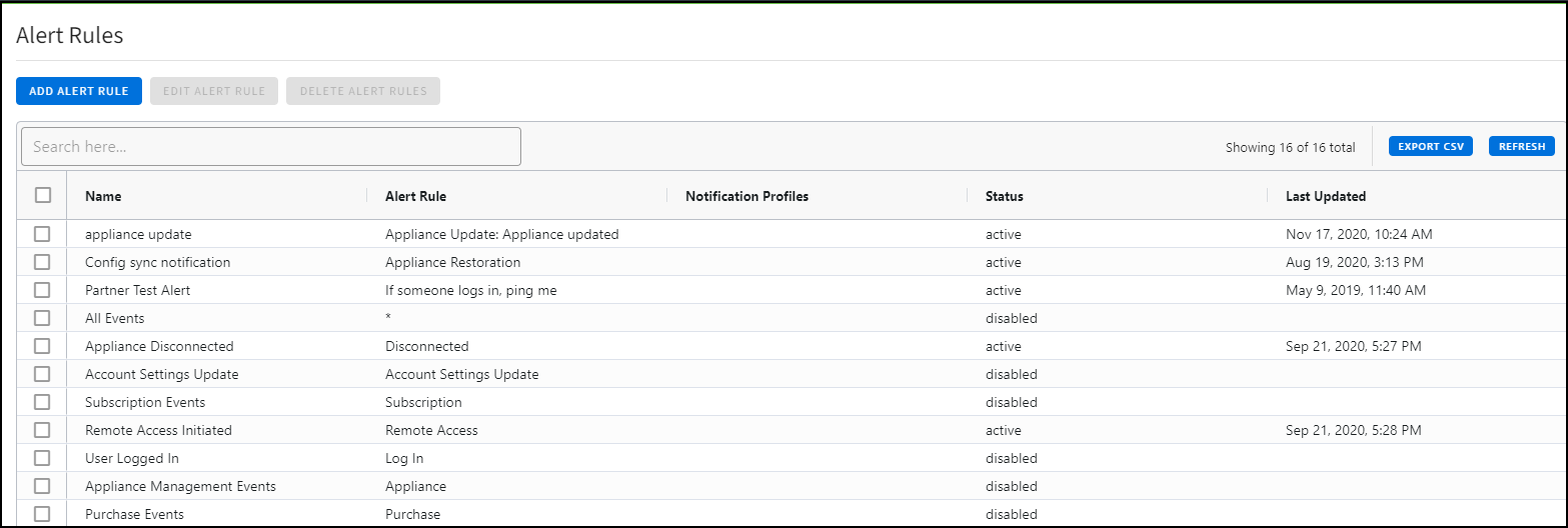 ETM Dashboard User Guide - Events and Alerts - Arista